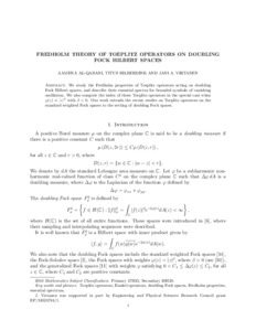 Fredholm theory of Toeplitz operators on doubling Fock Hilbert spaces - CentAUR